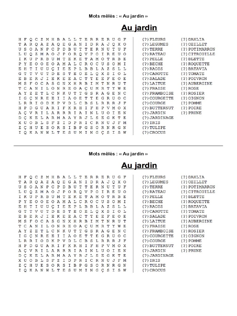 Mots Meles 22au Jardin 22 | PDF