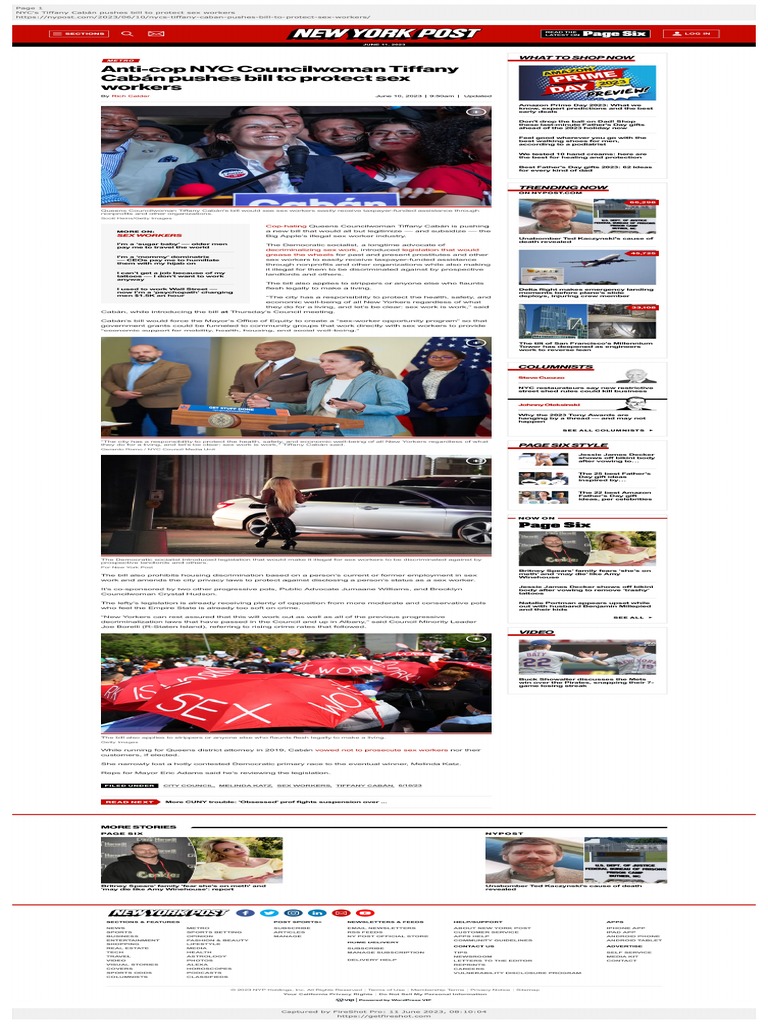 NYC's Tiffany Cabán Pushes Bill To Protect Sex Workers | PDF