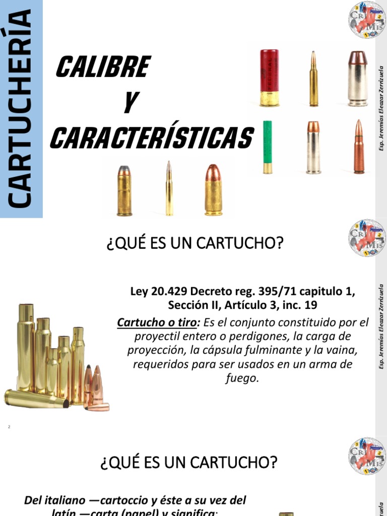 CARTUCHERIA Calibres | PDF | Calibre | Cartucho (armas de fuego)