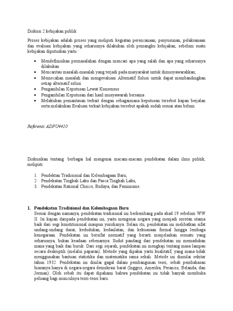 Diskusi 2 Kebijakan Publik | PDF