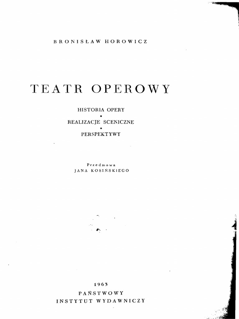 TEATR OPEROWY - Horowicz Bronisław | PDF