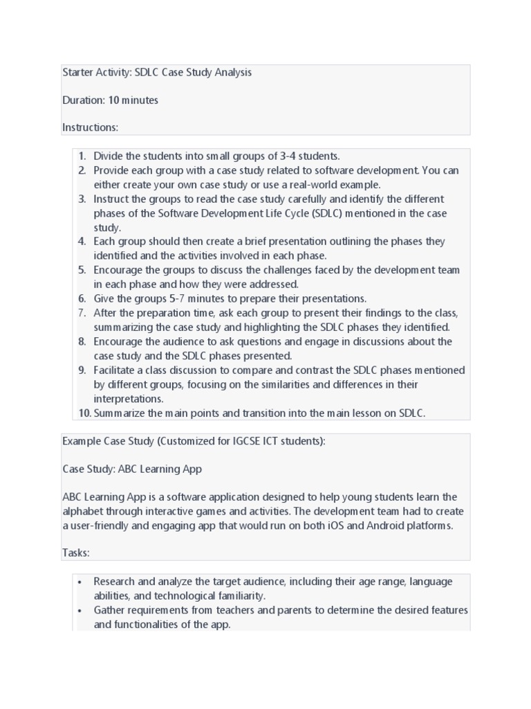 Starter Activity - SDLC | PDF | Career & Growth | Computers
