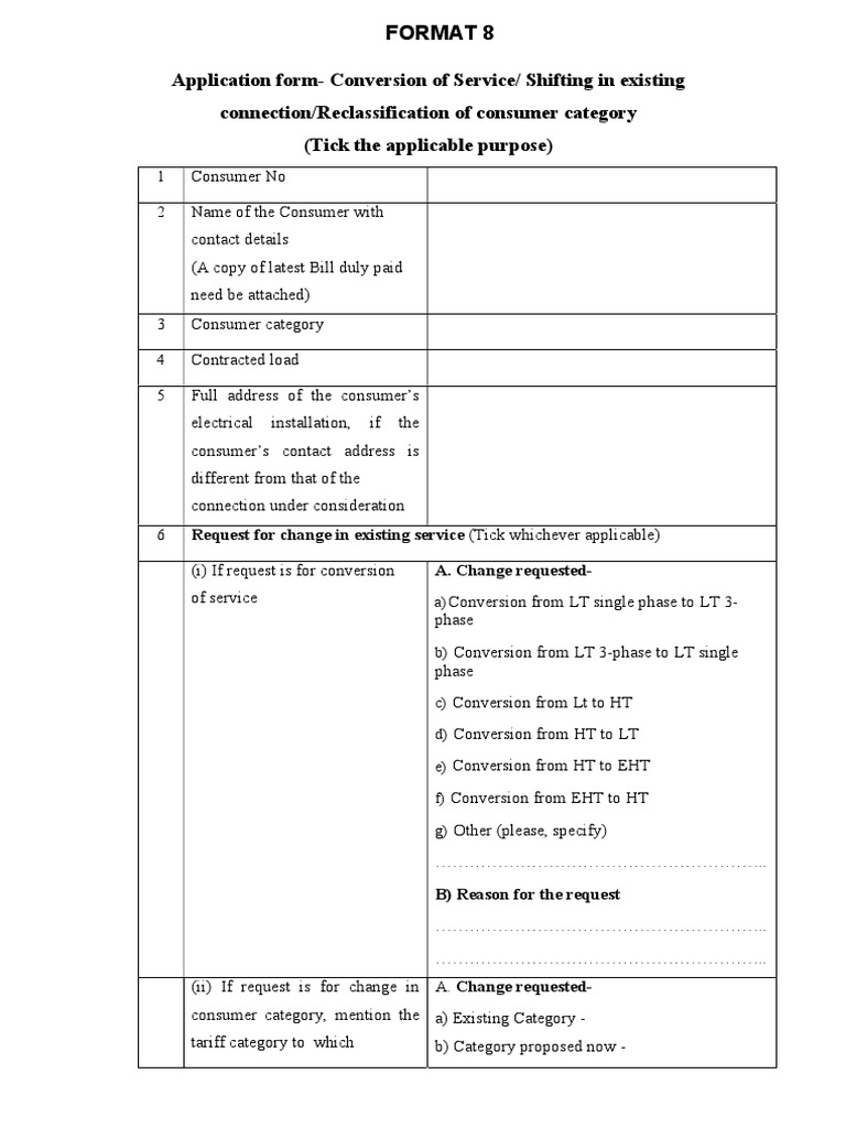 Meter Shifting Application Form Guide | PDF