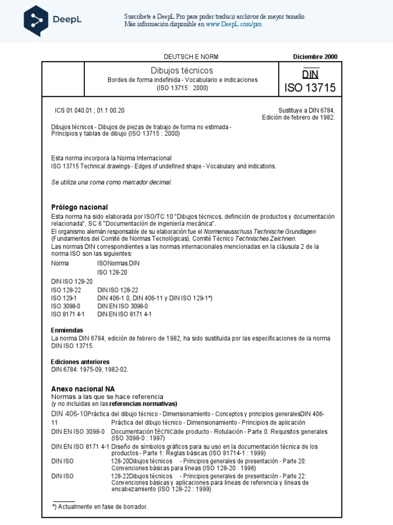 Din - Iso - 13715 - 2000 es-ES | PDF | Organización internacional para la estandarización