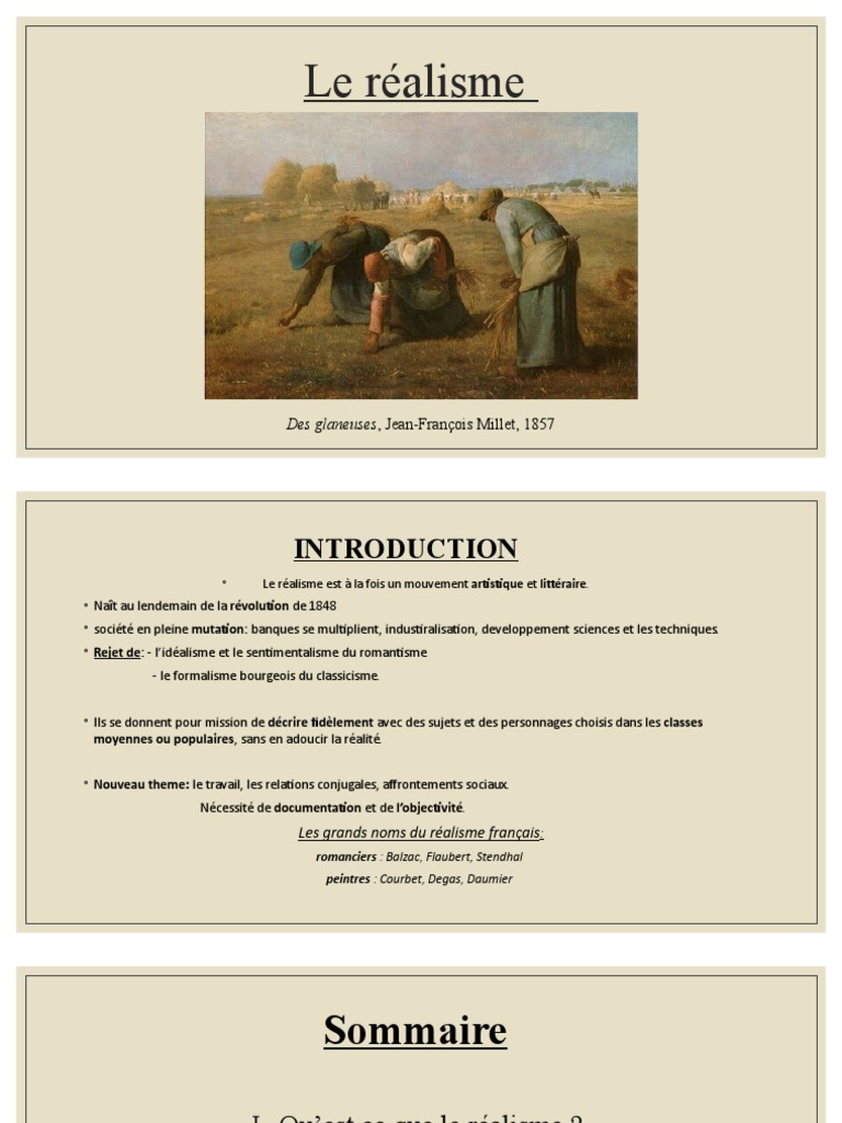 Le Réalisme | PDF | Réalisme (littérature)