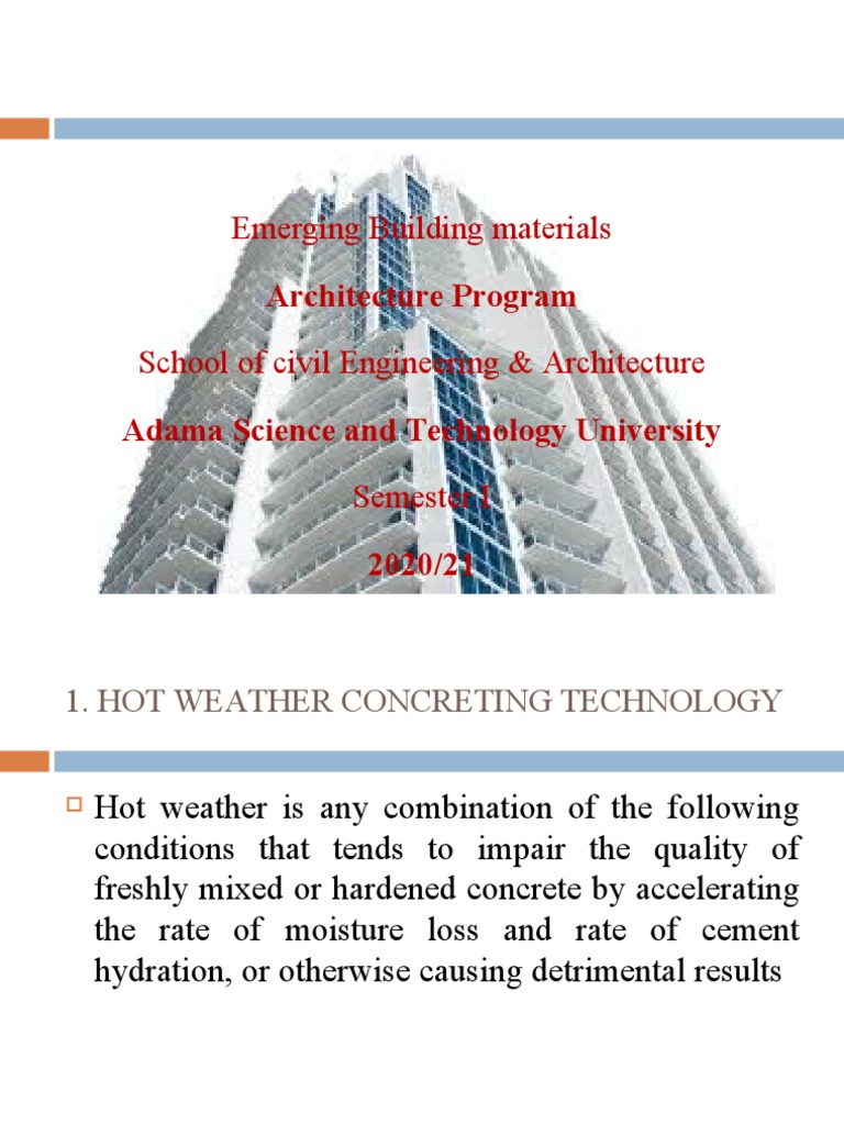 Emerging Lecture 2 & 3 | PDF | Concrete | Cement Emerging Lecture 2 & 3 | PDF | Concrete | Cement