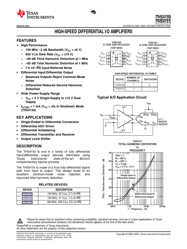 Ths 4151 | PDF | Power Supply | Distortion