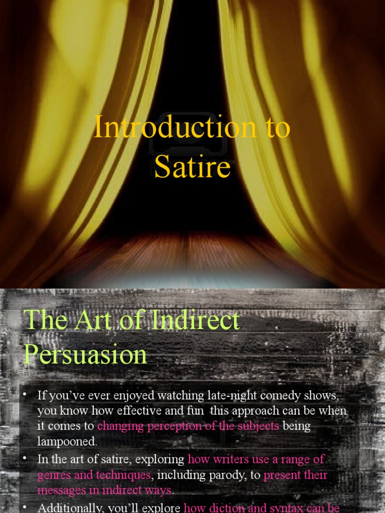 Introduction To Satire | PDF | Satire | Irony