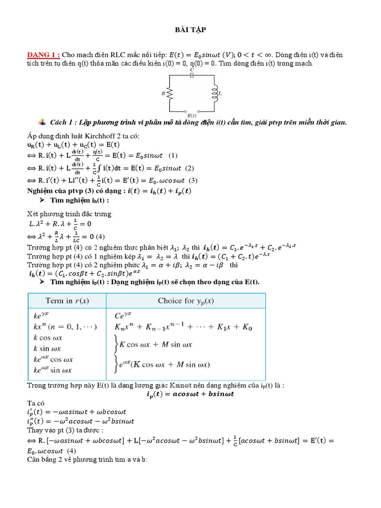 Bài Tập Ung Dung Ptvp Trong Ky Thuat Dien | PDF