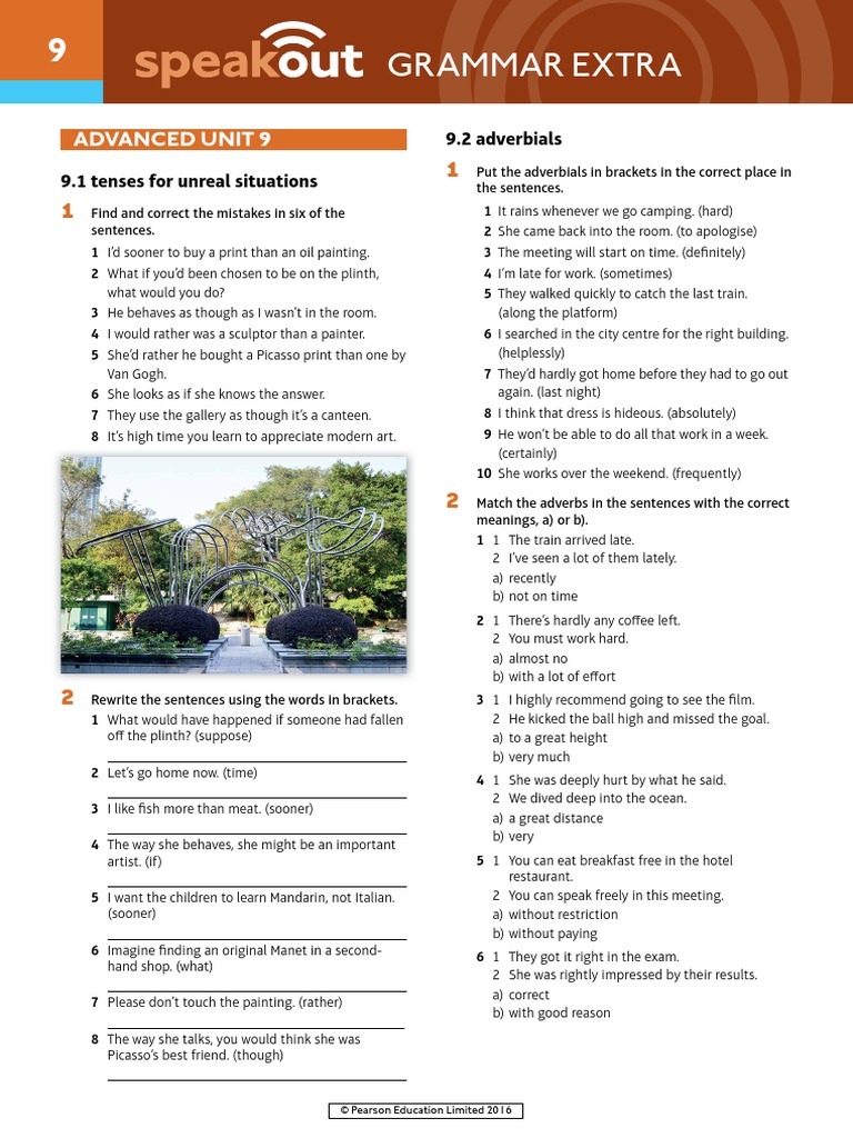 Advanced Grammar Exercises: Unit 9 | PDF
