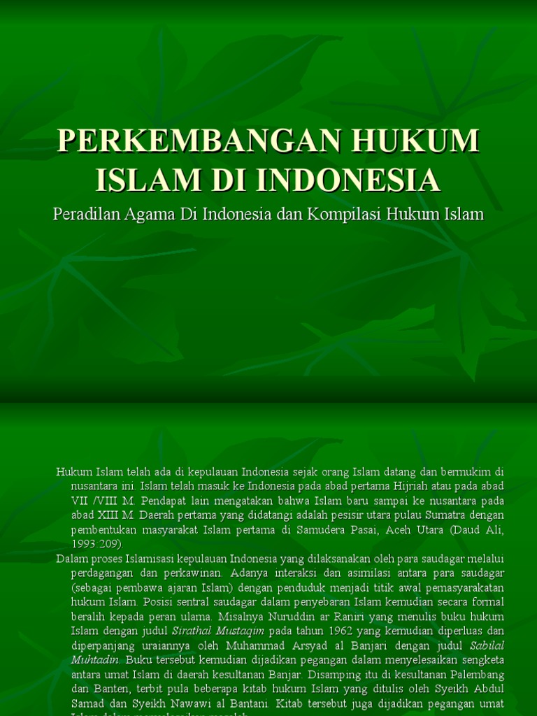 Perkembangan Hukum Islam di Indonesia | PDF | Agama & Spiritualitas