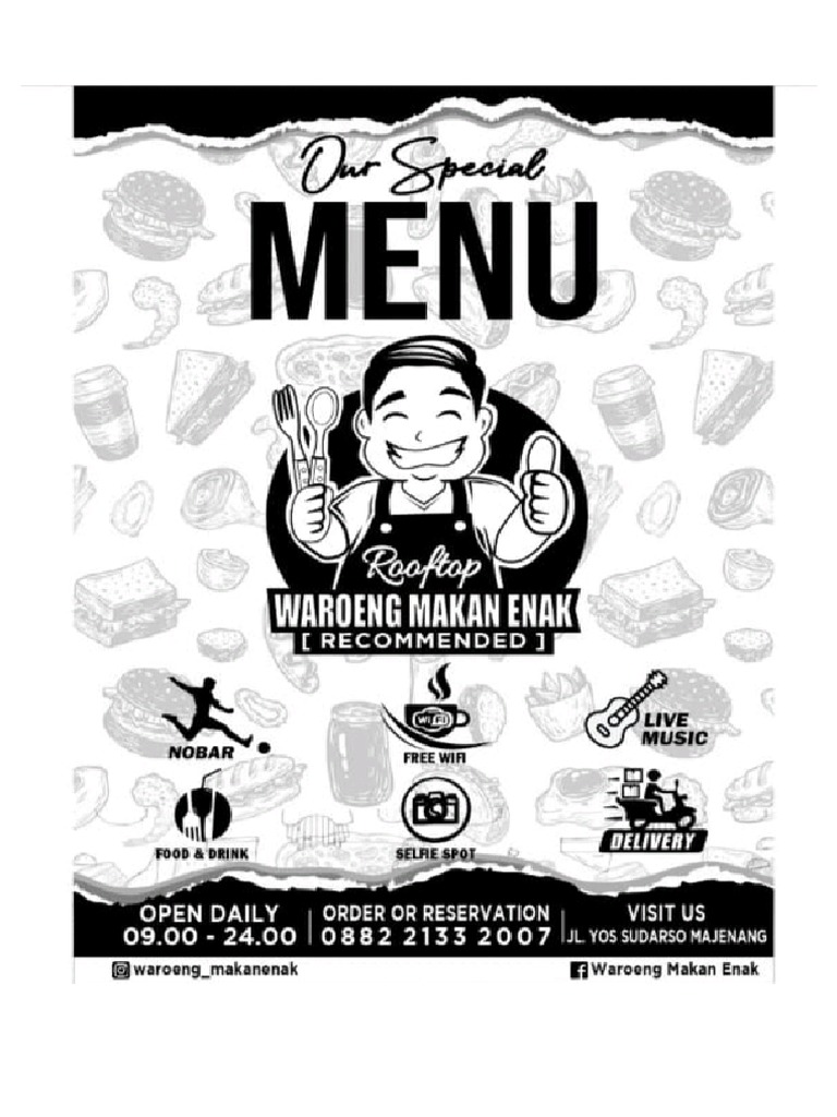 Menu Waroeng Makan Enak Rooftop | PDF
