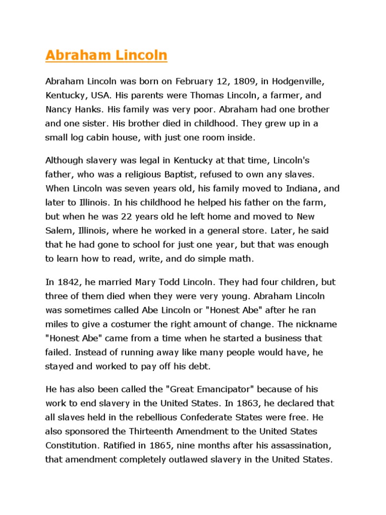 Abraham Lincoln | PDF