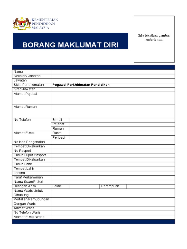 7 Borang Maklumat Diri | PDF
