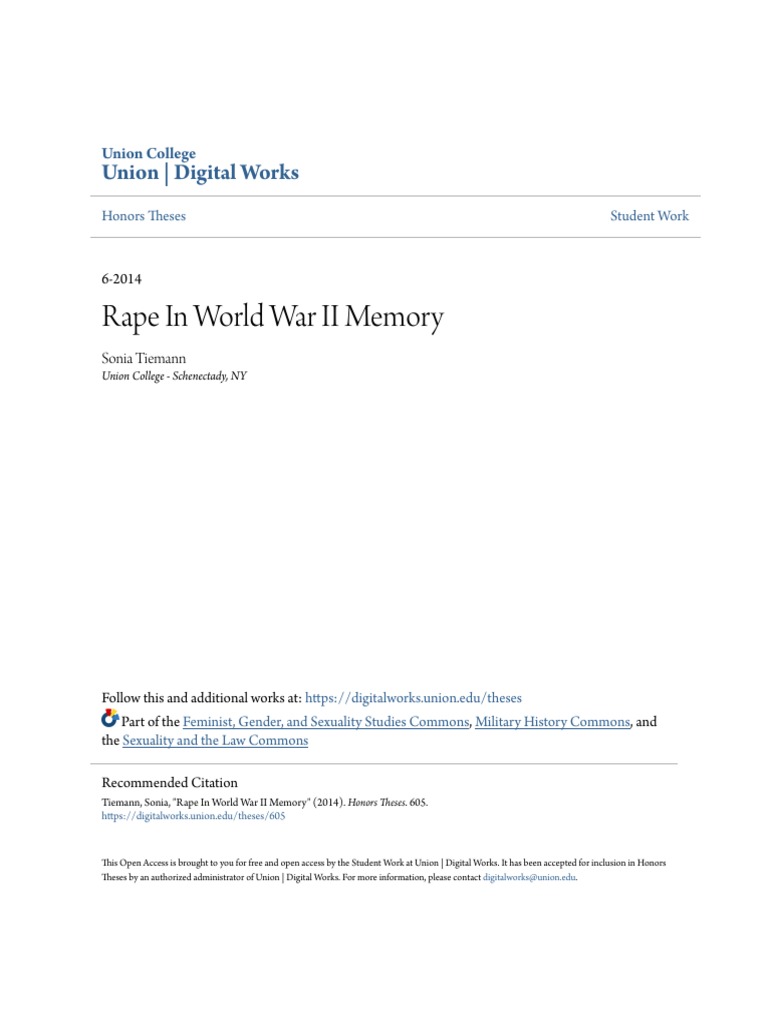 Rape in World War II Memory | PDF | Rape | Empire Of Japan