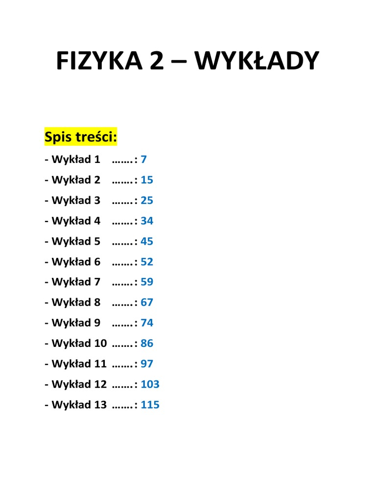 Wykłady Fizyka 2 | PDF