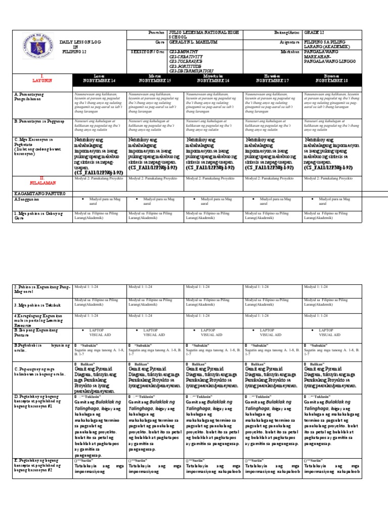 DLL 2ND GRADING - 2nd WEEK | PDF