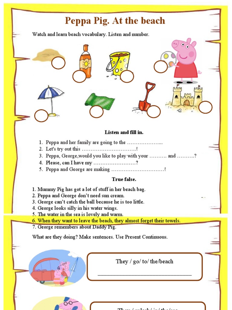 Peppa Pig at The Beach | PDF