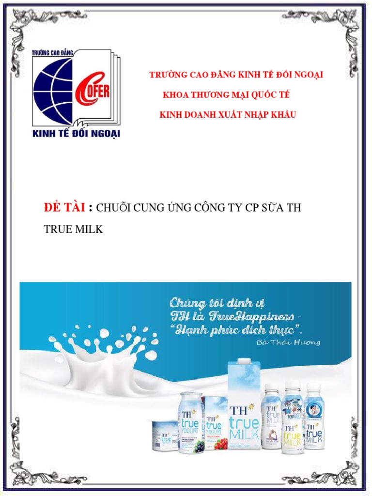 Nhóm 1 CTCP S A TH True Milk CĐKDXK25Z | PDF
