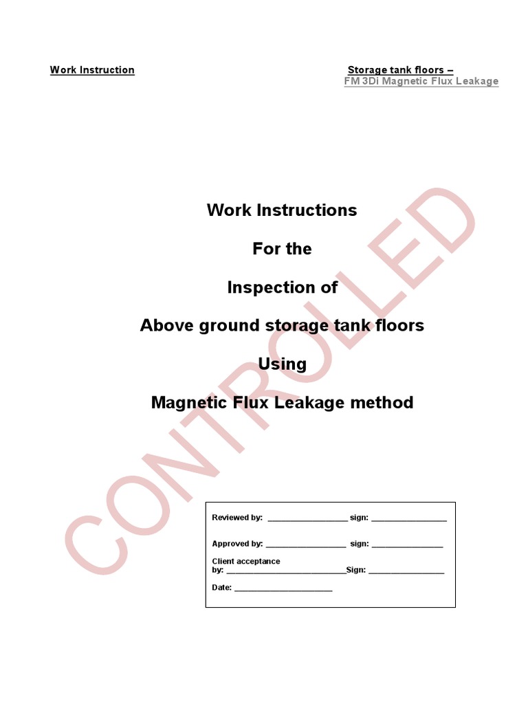 MFL Inspection Guide for Tank Floors | PDF | Technology & Engineering