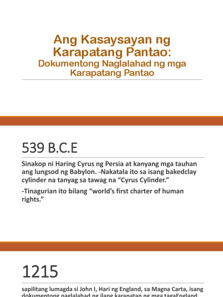 Ang Kasaysayan NG Karapatang Pantao | PDF