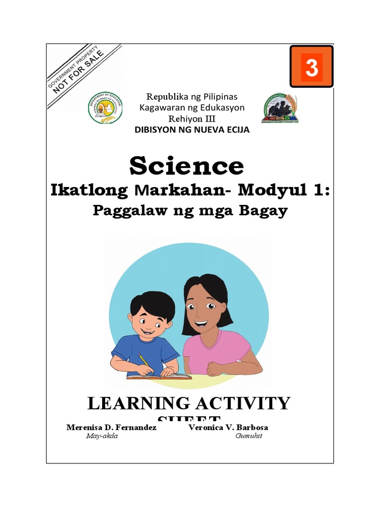 Learning Activity Sheets Science 3 Q3W1 | PDF