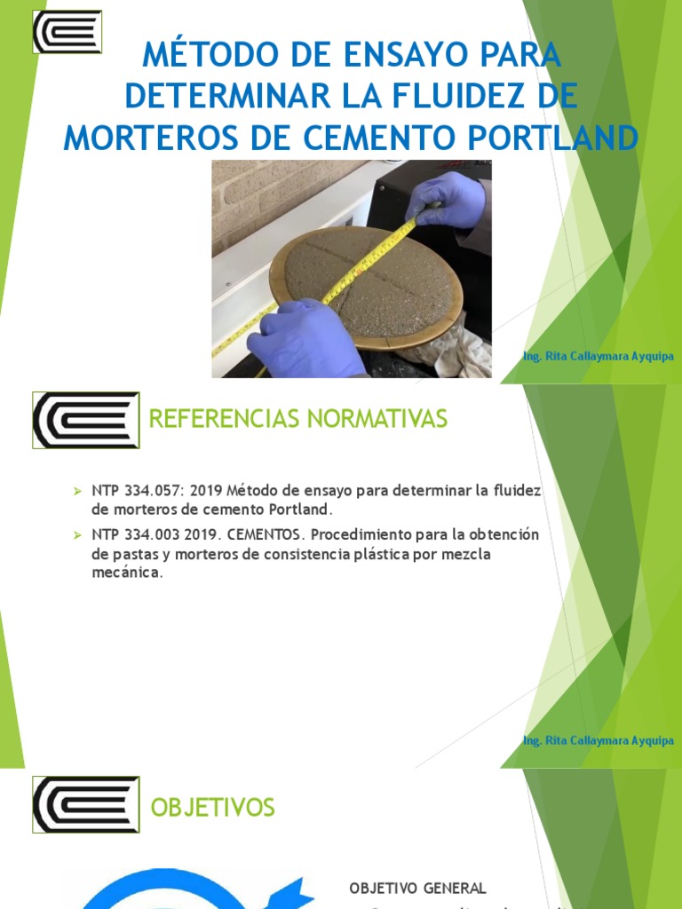 fluidez de mortero (1) | PDF | Cemento | Mortero (Albañilería)