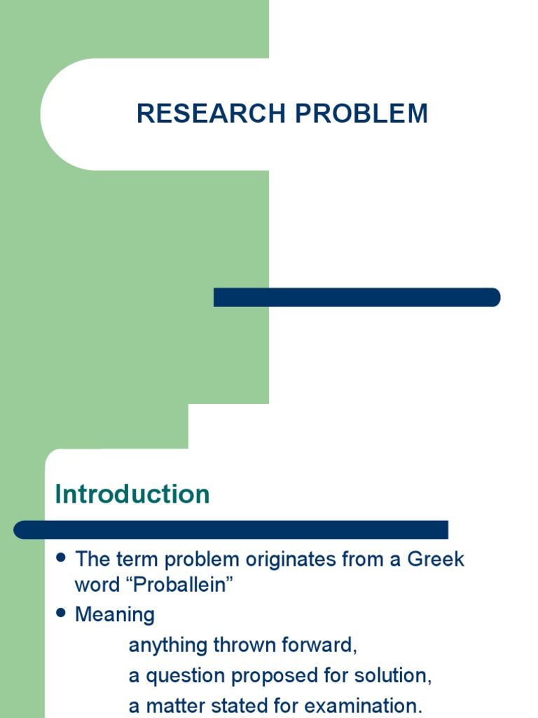 Research Problem Selection Guide | PDF