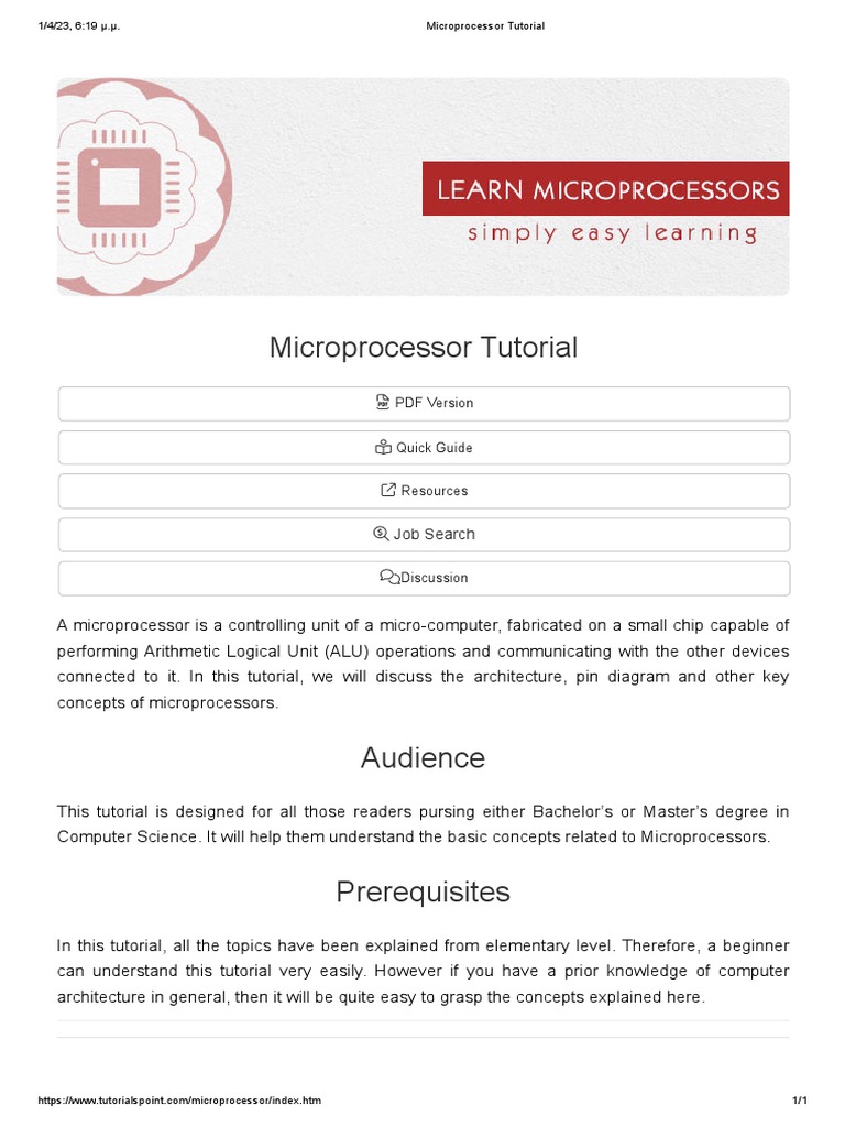 1 Microprocessor Tutorial Pdf