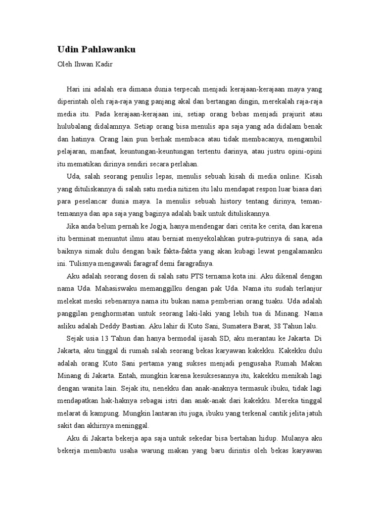 Udin Pahlawanku | PDF