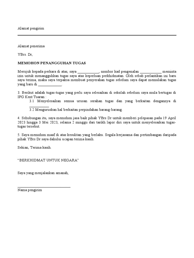 Surat permohonan penangguhan | PDF