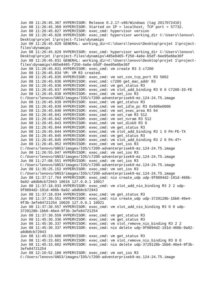 Dynamips I3 Log | PDF | Ordinateurs | Technologie et ingénierie