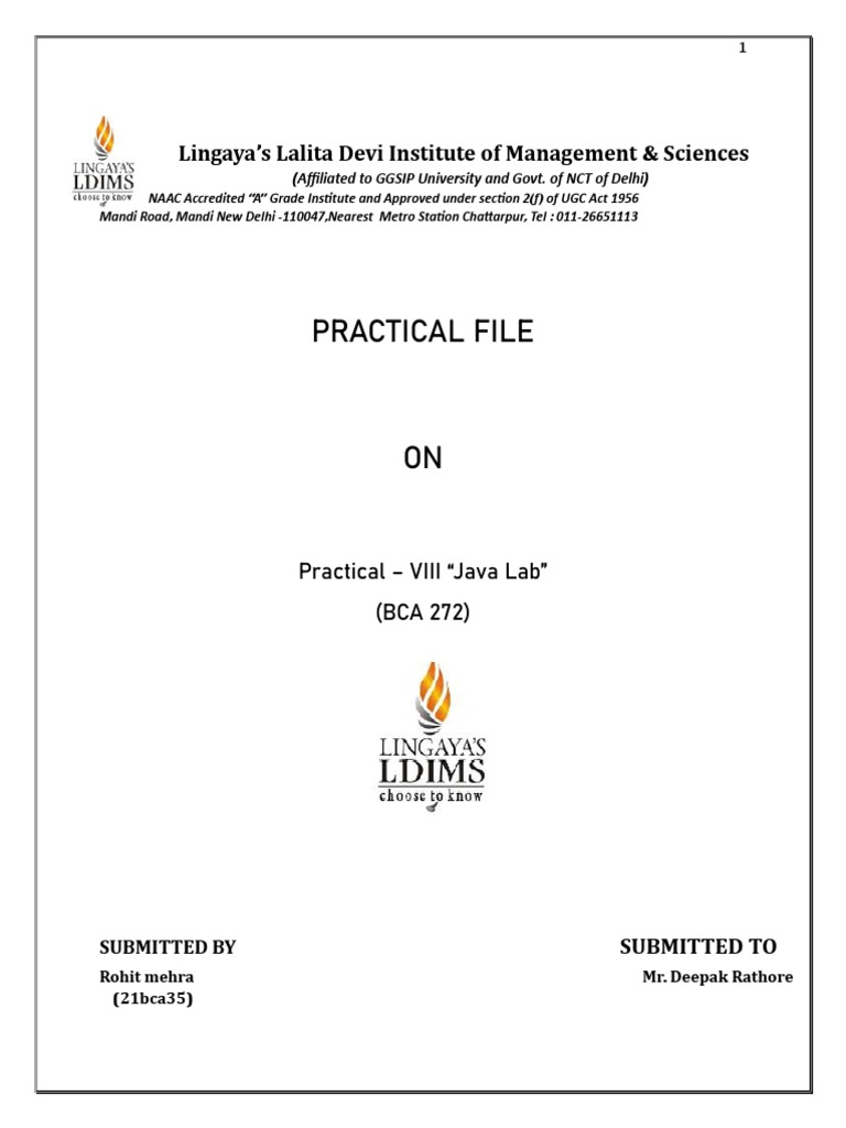 Java Practical File Rohit | Download Free PDF | Area | Computer Program Java Practical File Rohit | Download Free PDF | Area | Computer Program