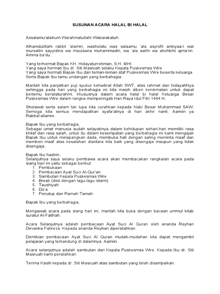 Halal Bi Halal Puskesmas Wire | PDF | Agama & Spiritualitas | Gaya Hidup