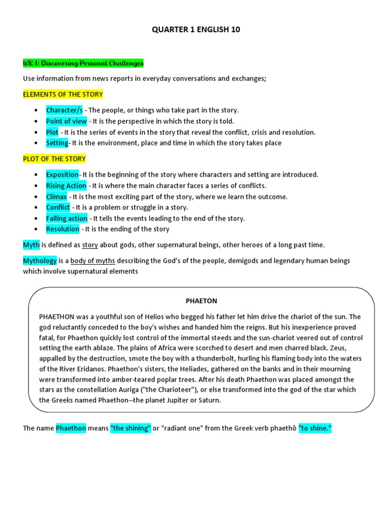Quarter 1 English 10 | PDF