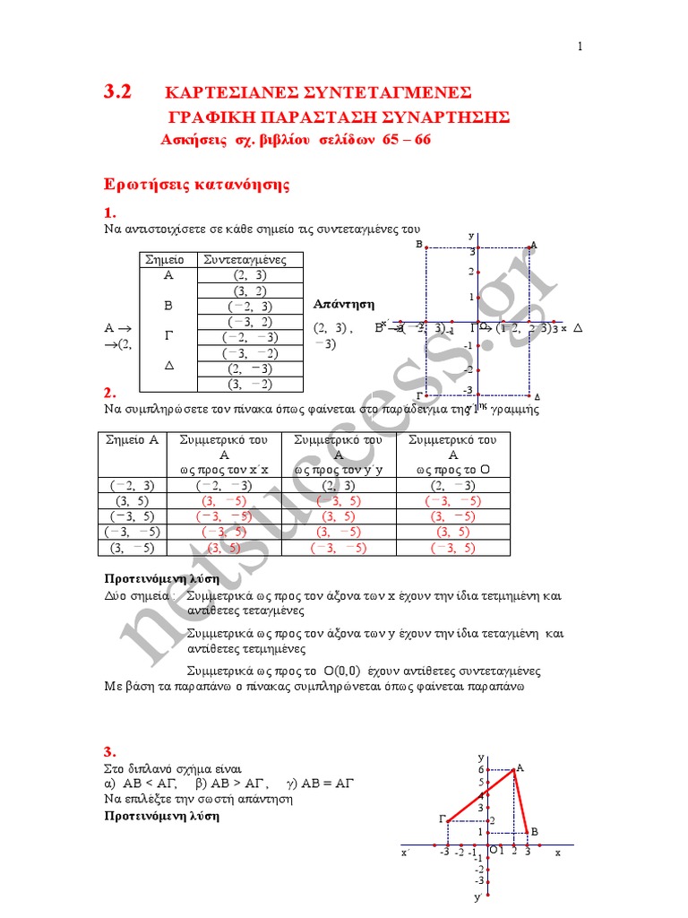 3.2 ΚΑΡΤΕΣΙΑΝΕΣ ΣΥΝΤΕΤΑΓΜΕΝΕΣ | PDF