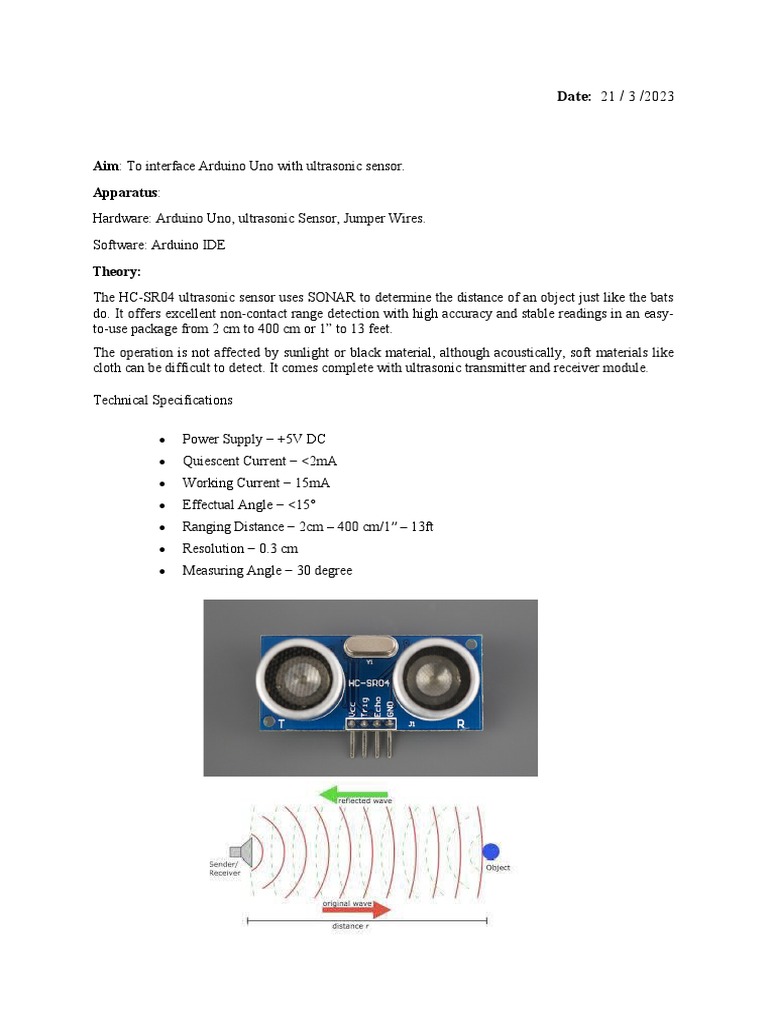 Ultrosonic Code | PDF | Arduino | Ultrasound