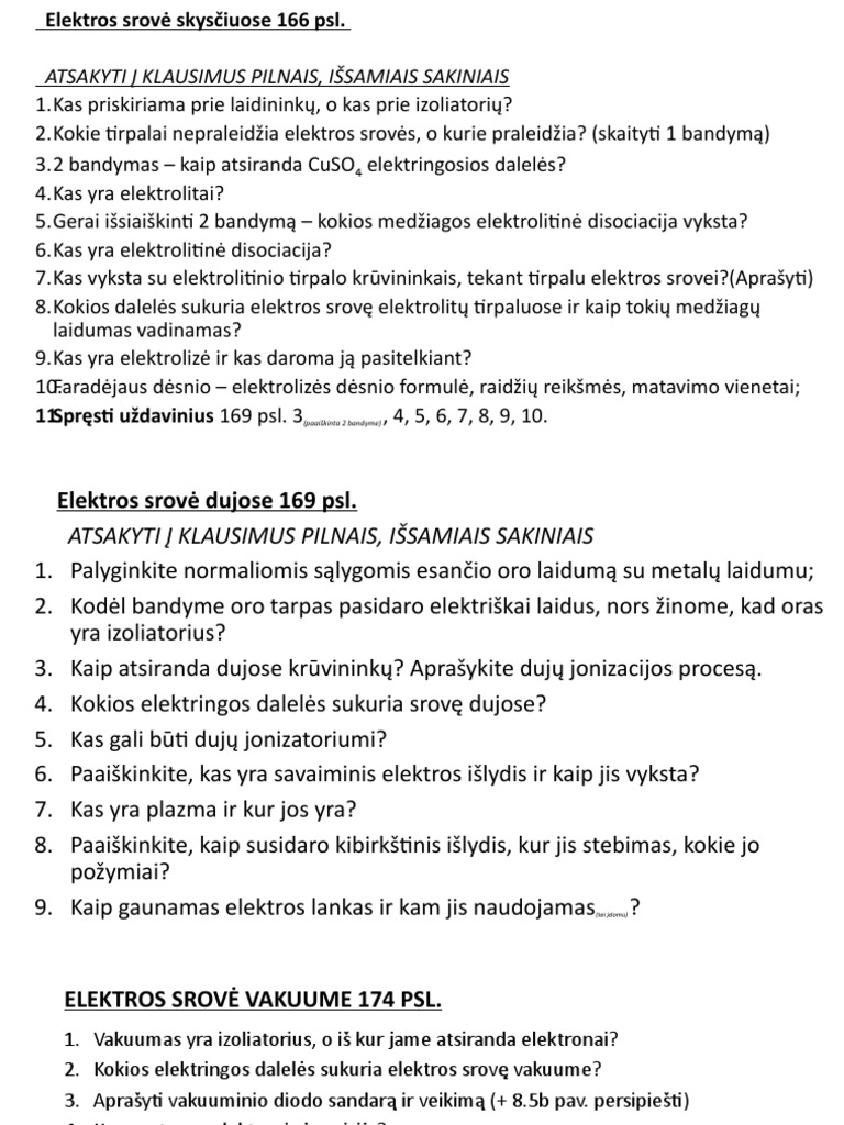 Srove Ivair Terpese Klausimai | PDF