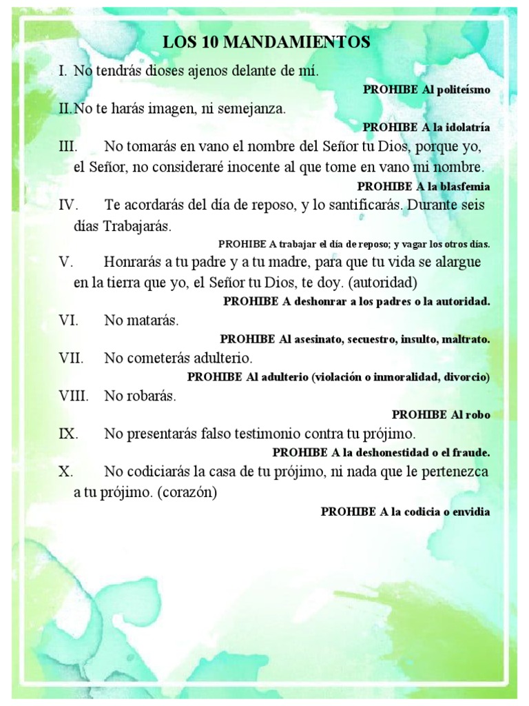 Los 10 Mandamientos | PDF