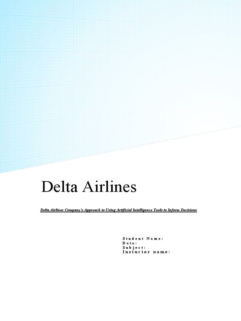 Report Delta Airlines | PDF | Artificial Intelligence | Intelligence ...