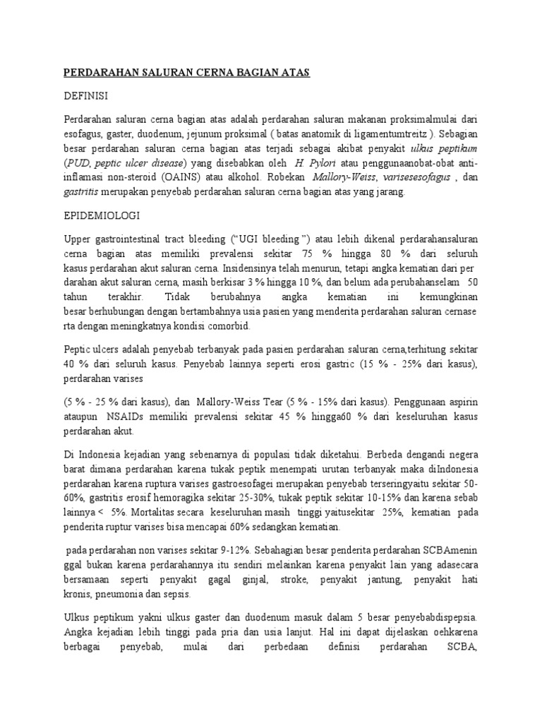 Perdarahan Saluran Cerna Bagian Atas | PDF