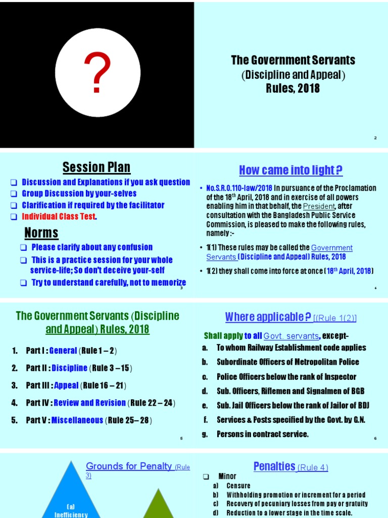 The Government Servants (Discipline & Appeal) Rules 2018 | PDF
