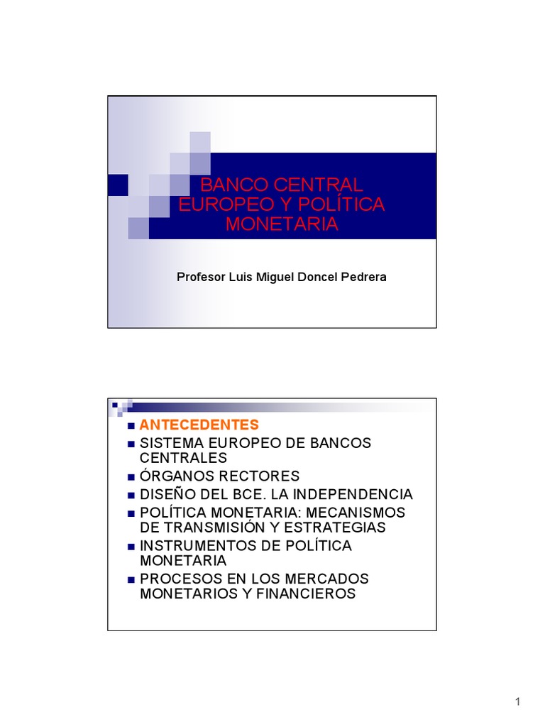 Pol Monetaria y Bce (2023) | PDF | Negocios | Finanzas y dinero