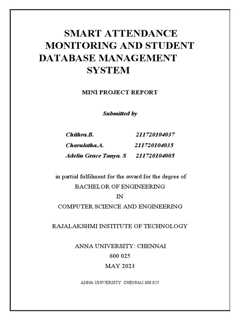 Smart Attendance Management System | PDF | Internet Of Things | Biometrics
