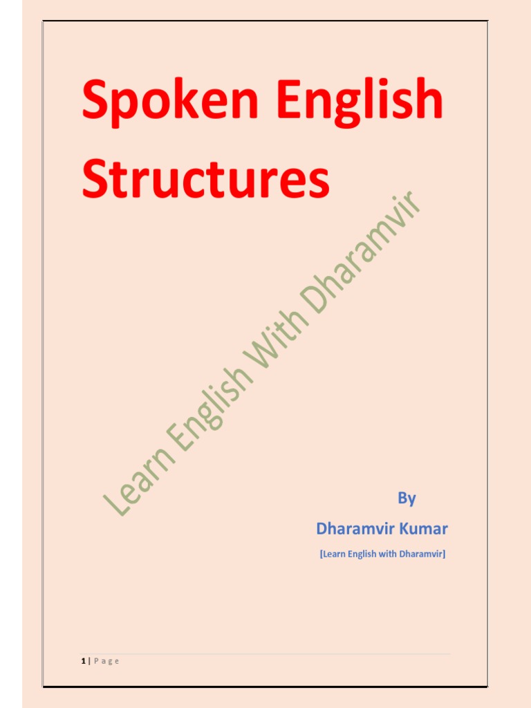 Spoken English Structures - Learn English | PDF