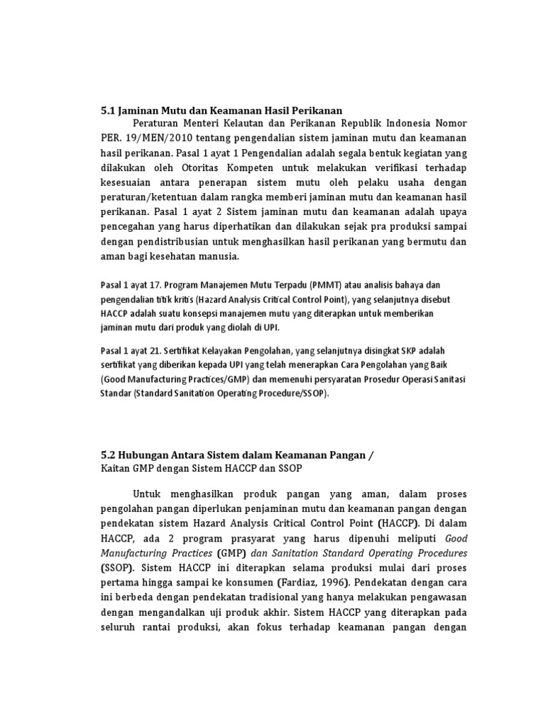 Jaminan Mutu dan Keamanan Hasil Perikanan | PDF | Bisnis