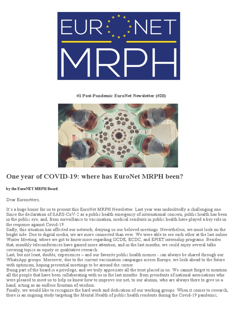 EuroNet MRPH #1 Post Pandemic Newsletter | PDF
