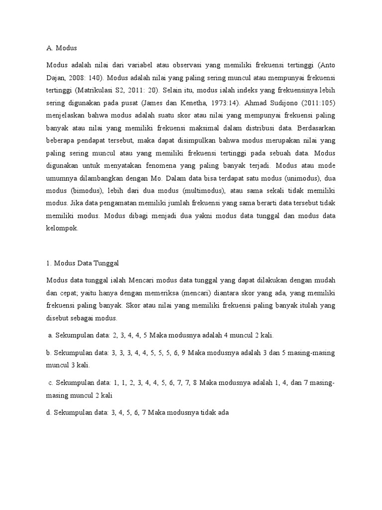 Materi MTK Modus | PDF