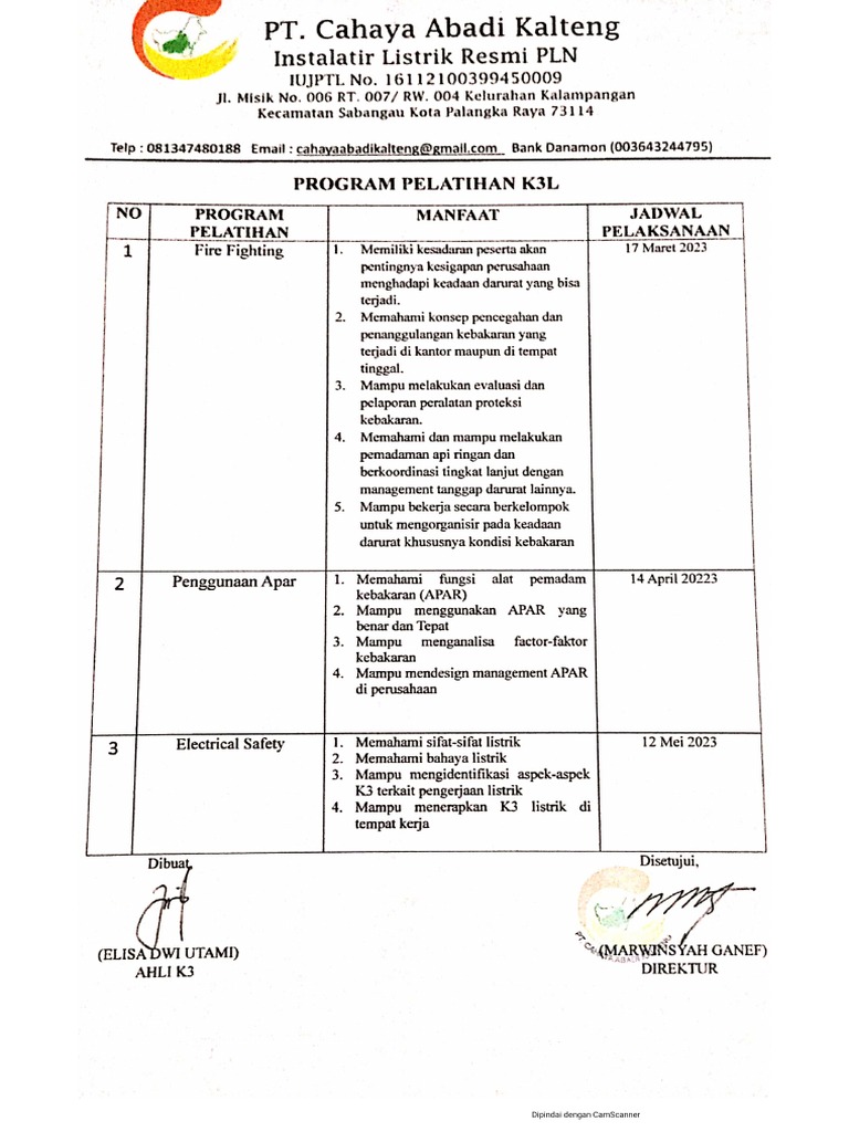 Program Pelatihan K3L-1 | PDF