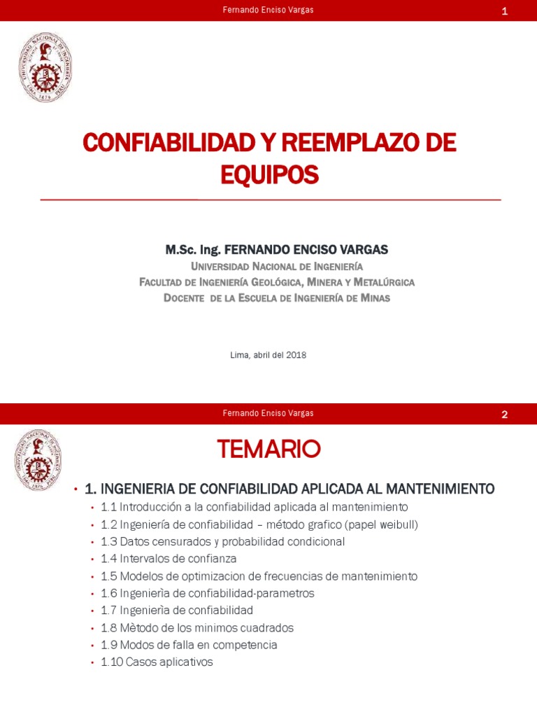 Confiabilidad y Reemplazo de Equipos | PDF | Ingeniería de ...